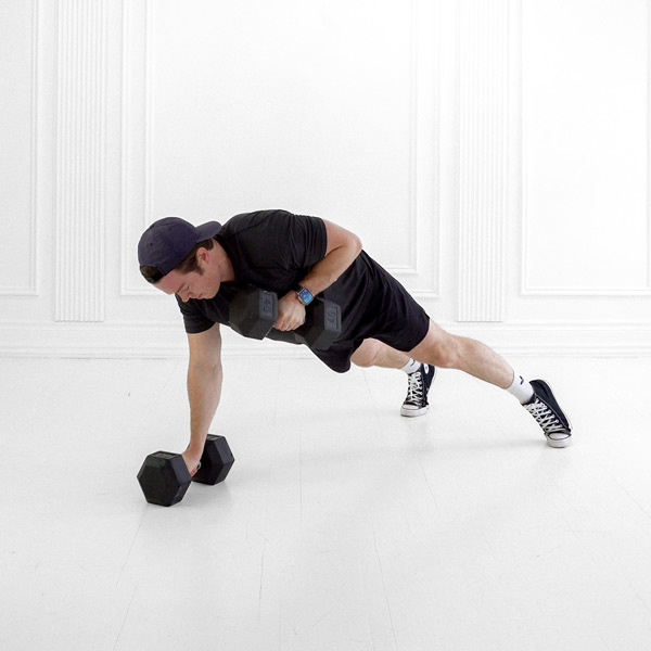 Dumbbell Renegade Row with Push-Up - Exercise Guide | Motra